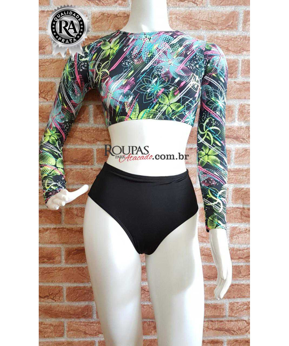Biquini Cropped Manga longa adulto
